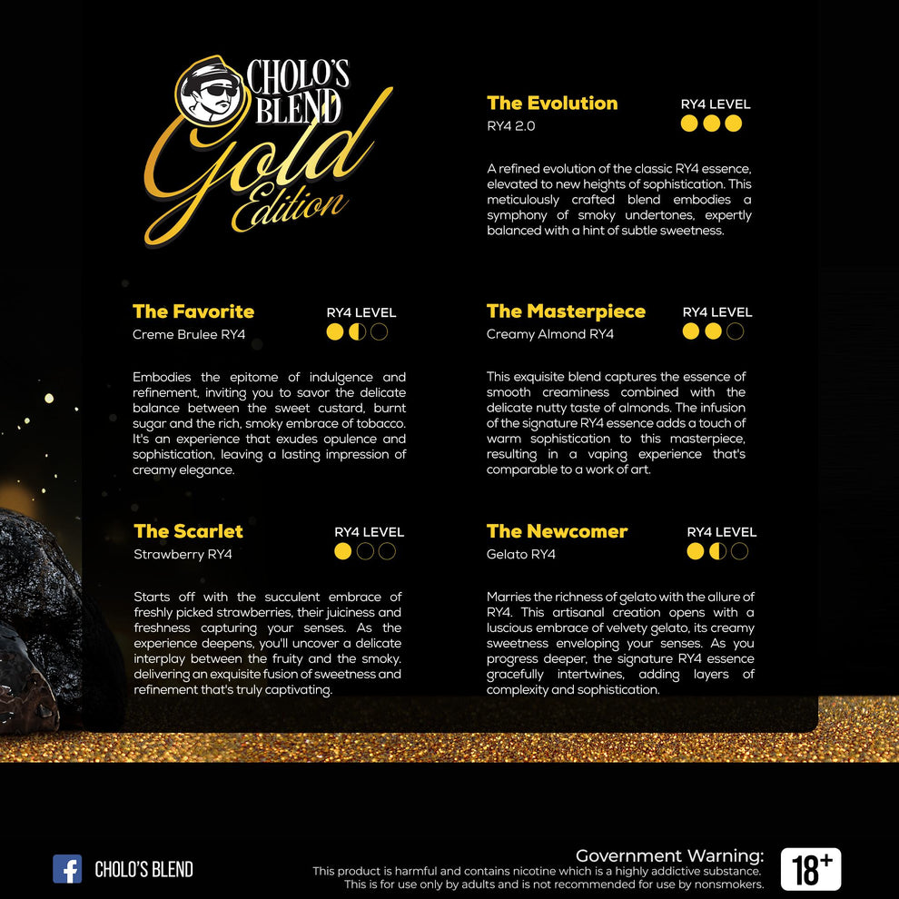 CHOLOS' BLEND GOLD EDITION SALTNIC 30ML – Daily Dope Official Store