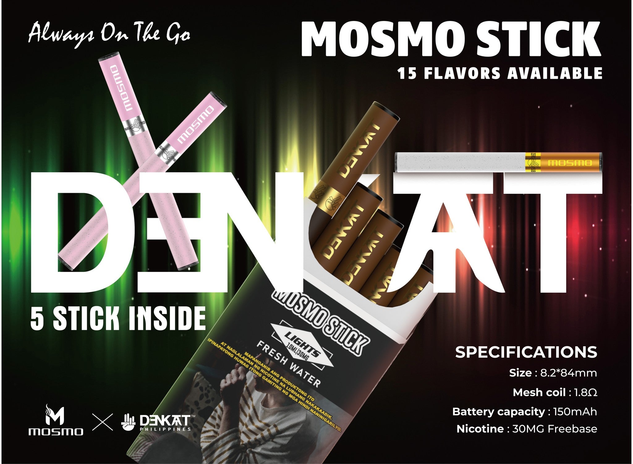 DENKAT MOSMO STICKS 500 PUFFS – Daily Dope Official Store