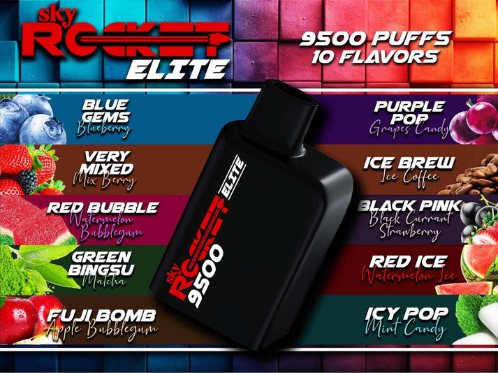 SKY ROCKET ELITE 9,500 PUFFS | COMPATIBLE TO BLACK ELITE V1 – Daily Dope Official Store
