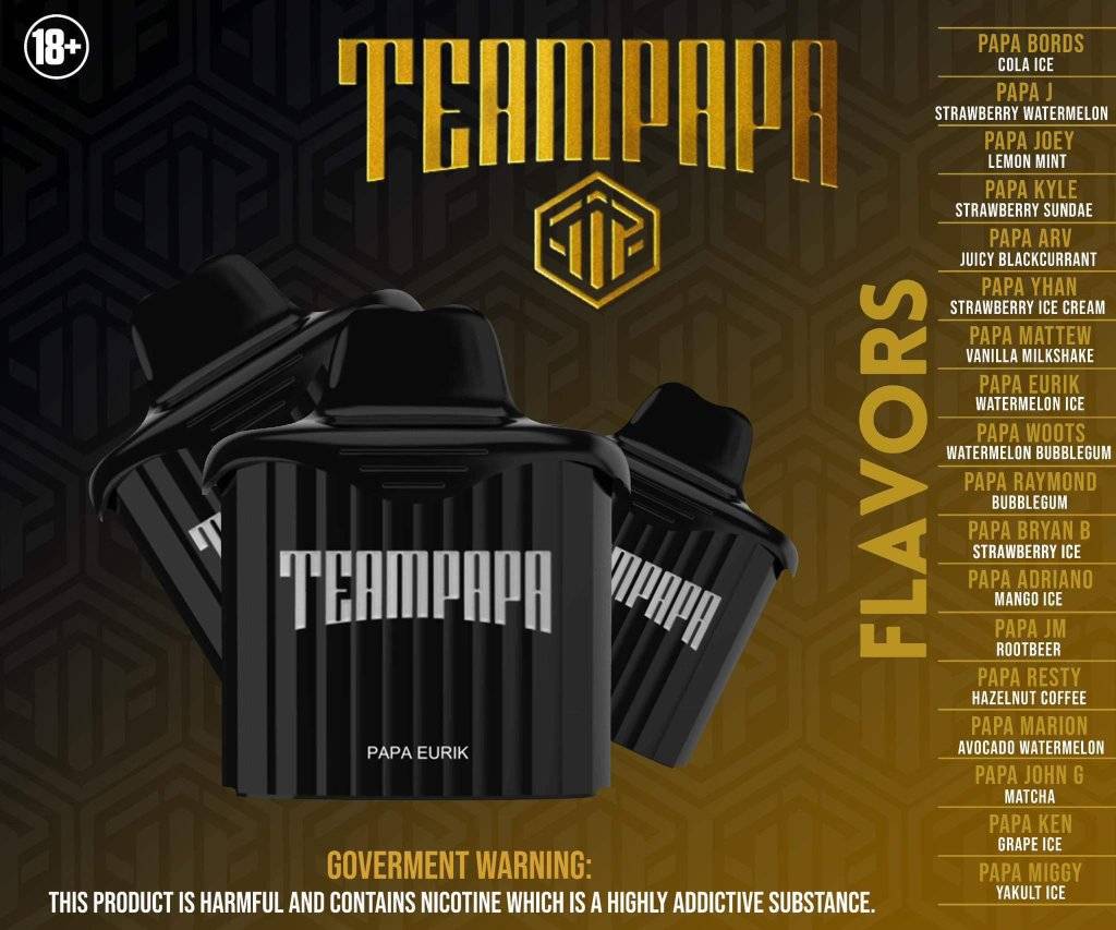 TEAM PAPA BLACK OXBAR 9500 PUFFS | COMPATIBLE TO FLAVA BLACK OXBAR ...