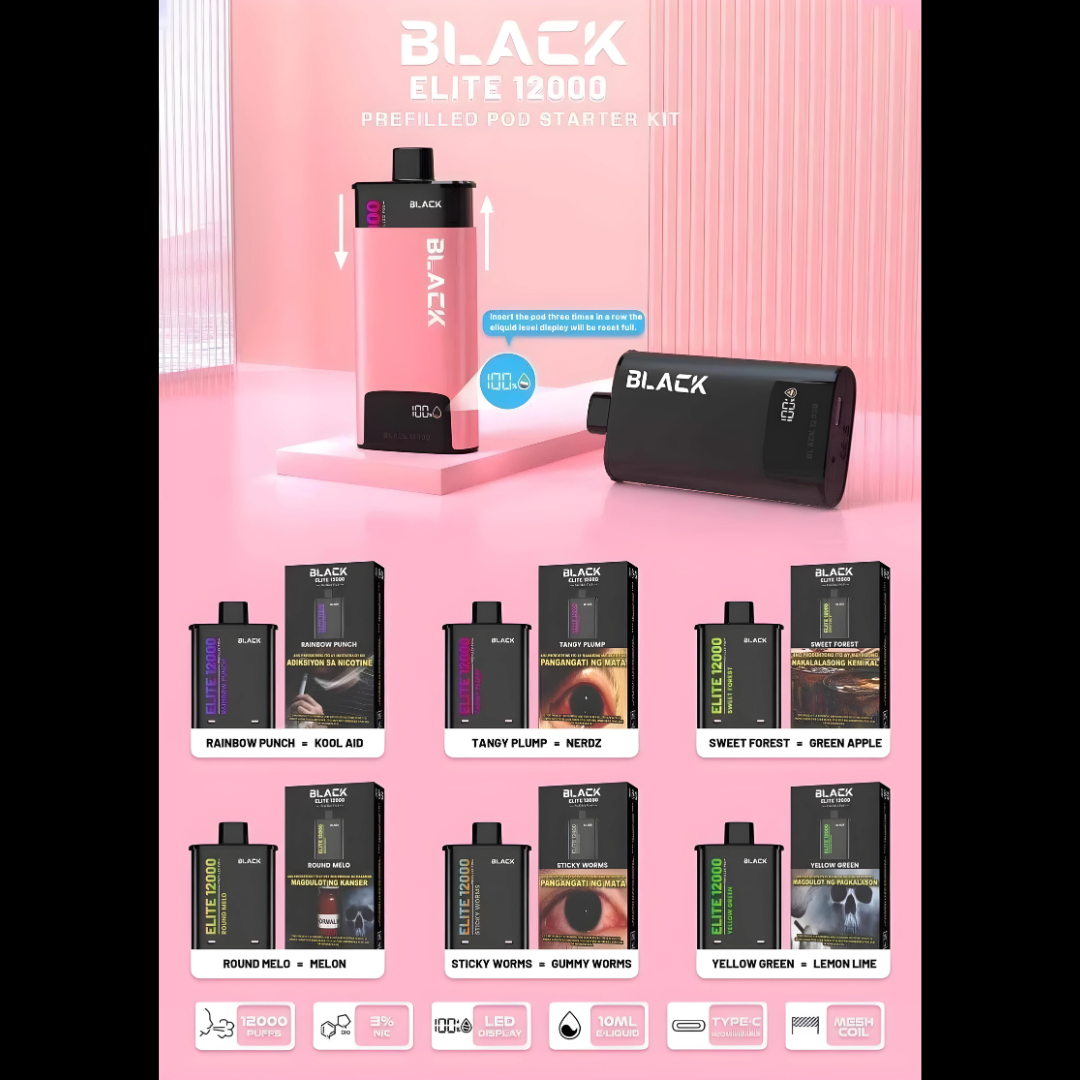 BLACK ELITE V2 12,000 PUFFS – Daily Dope Official Store