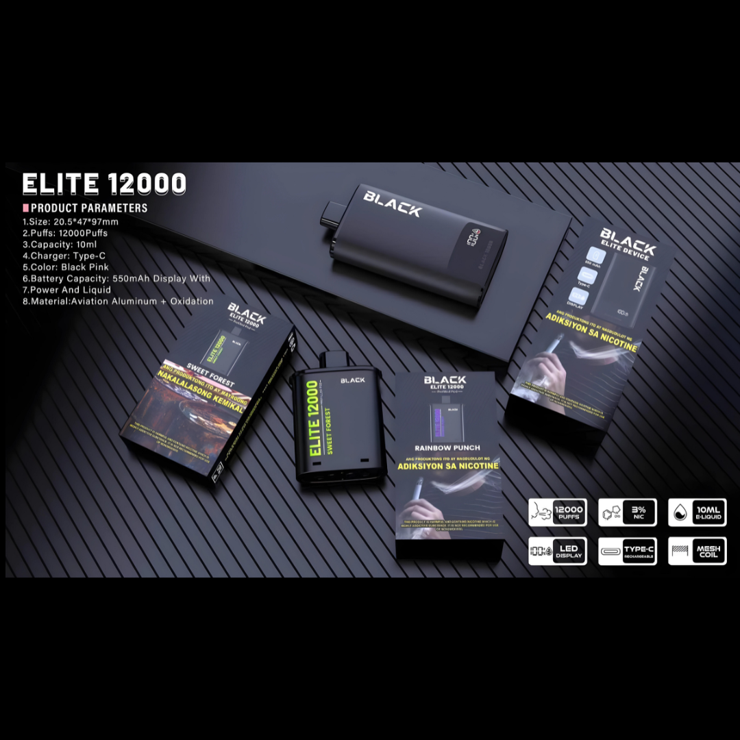 BLACK ELITE V2 12,000 PUFFS – Daily Dope Official Store