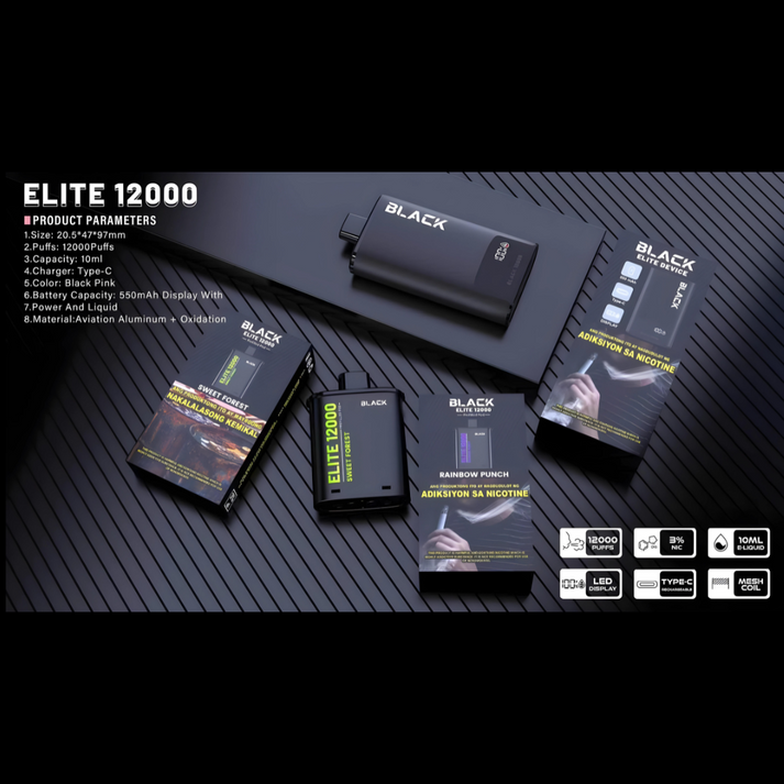 BLACK ELITE V2 12,000 PUFFS – Daily Dope Official Store