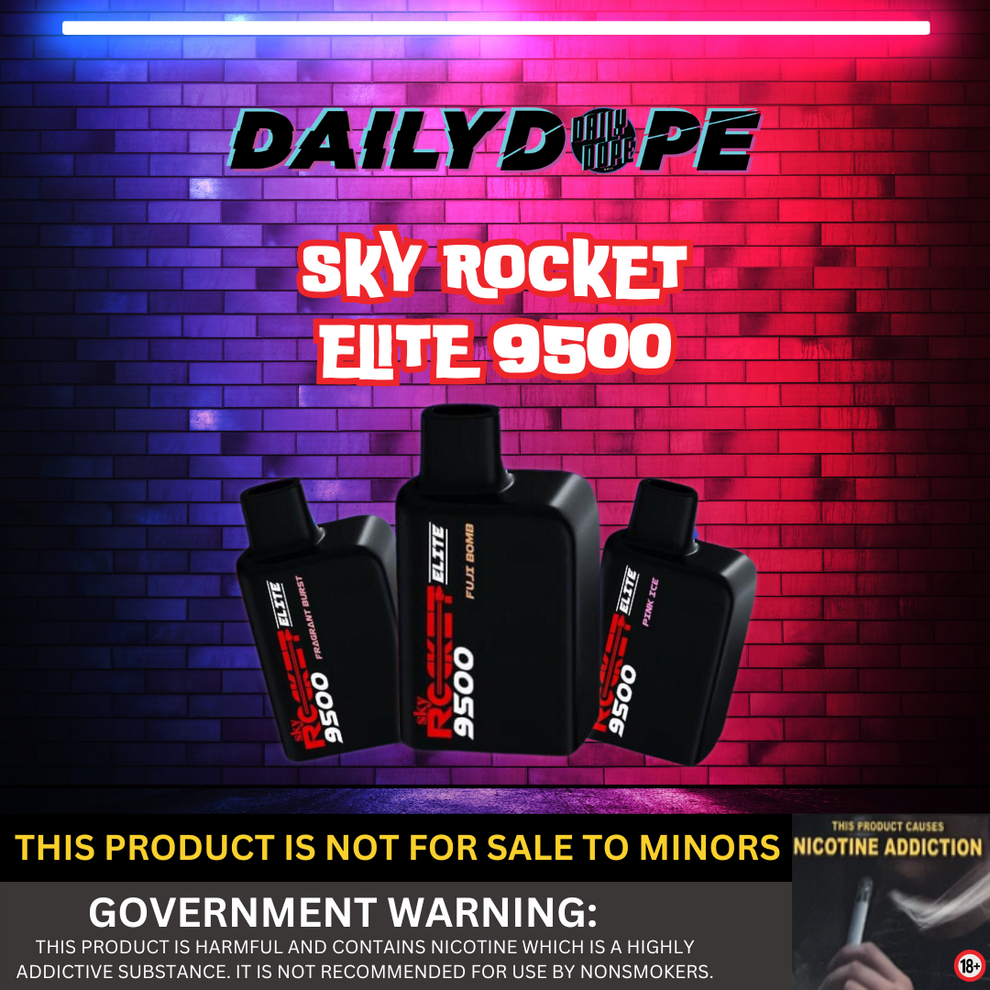 SKY ROCKET ELITE 9,500 PUFFS | COMPATIBLE TO BLACK ELITE V1 – Daily Dope
