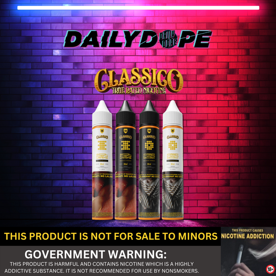 CLASSICO PASTRY AND GOLD PREMIUM FREEBASED AND SALTNIC 30ML – Daily Dope